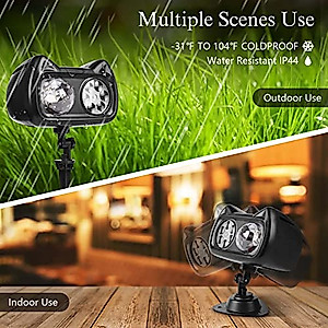 Christmas Halloween Projector Lights Outdoor Holiday, 18 HD Effects (3D Ocean Wave & Patterns) Waterproof with RF Remote Control Timer for Indoor Holiday Party Home Garden Decorations