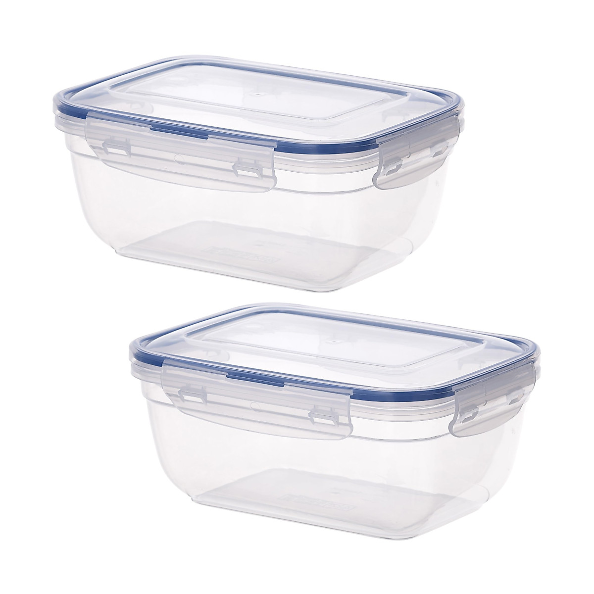Superio Plastic Food Storage Containers with airtight Lid for Pantry, 2 Pack, Fridge- 80 Oz- BPA Free, Leakproof Sealed Container- Microwave, Dishwasher and Freezer Safe, Clear (Clear)