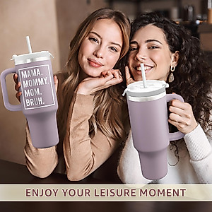 Pandzee Gifts For Mom - Birthday Christmas Gift for Mom Mama Wife Her Grandma Sister - Mothers Day Gift From Daughter Son Husband - 40oz Tumbler With Handle & Straw Lid - Travel Mug Holder Friendly