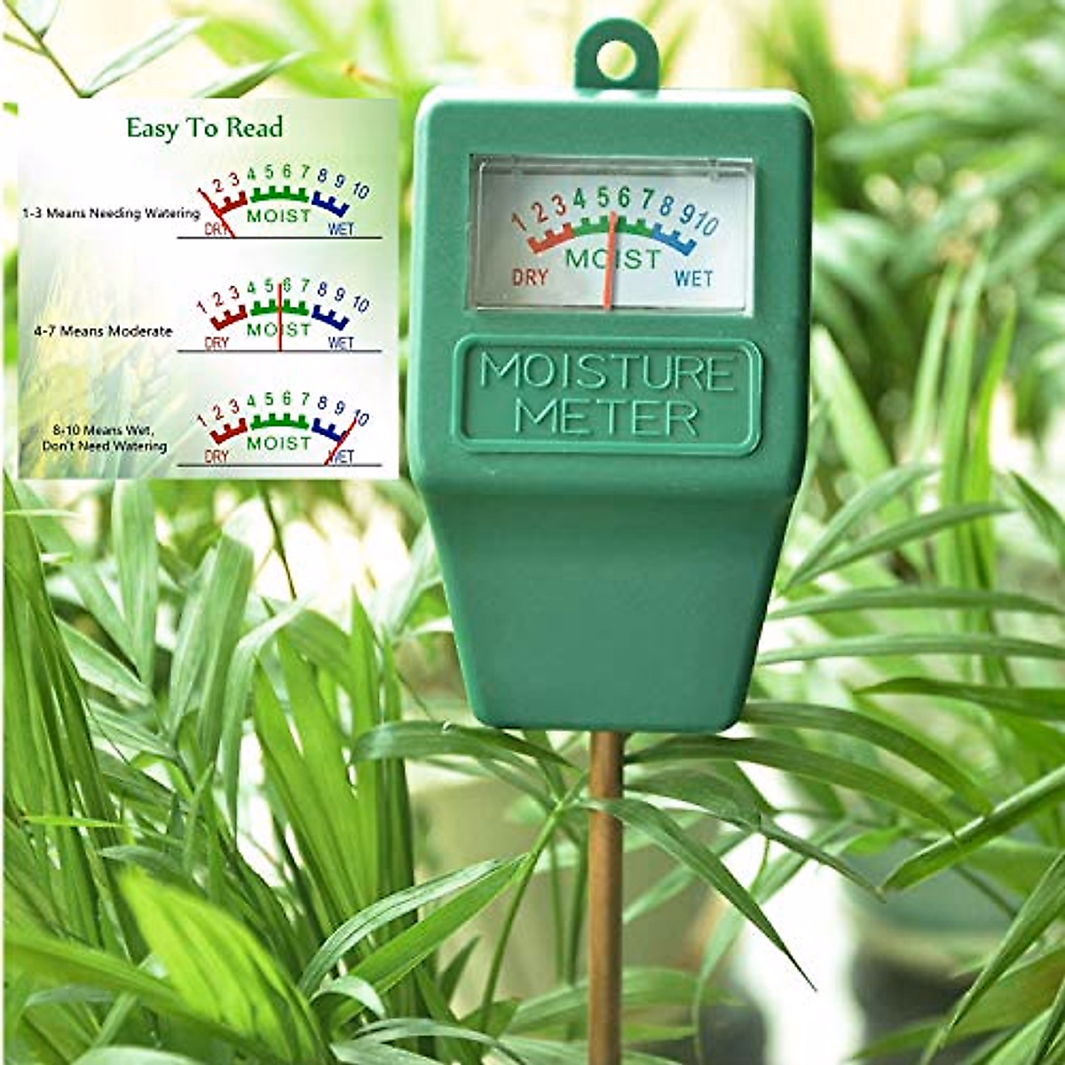 Hathdia Soil Moisture Meter,Plant Hygrometer Moisture Sensor Plant Water Monitor for Potted Plants,Garden,Farm, Lawn(No Battery Needed)