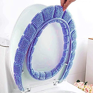 WANGXINYI 5Pcs Toilet Seat Cover Pads,Bathroom Soft Thicker Warmer Stretchable Comfortable and Washable (5 Colors)