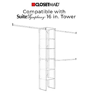 ClosetMaid SuiteSymphony Wood Drawer Add On Accessory, Shaker Style, for Storage, Closet, Clothes, 16" X 10", Pure White