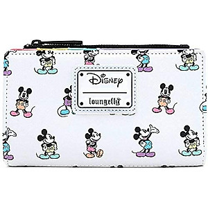 Loungefly Disney Mickey Mouse Pastel Poses All Over Print Flap Wallet