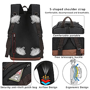 JOTHIN School Backpack for Laptop Backpack Bookbags for Travel or Work Backpack for Men Women Canvas Backpack(Black)