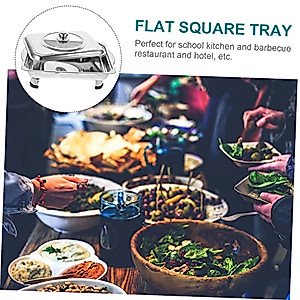 Zerodeko 3 Pcs Buffet Tray Stainless Steel Bread Pan Snack Trays Dessert Tray Buffet Warmer Dish Chafing Dish Buffet Set Drinks Server Plate Food Holding Plate Rectangular Plate Dish Tray