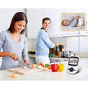 Video Baby Monitor with Camera and Infrared Night Vision, Two-Way Talkback, and Temperature Monitor - Long Range, Monitor Your Baby All Round The Clock,Include 2 Piece Outlet Protector … (2.4'')