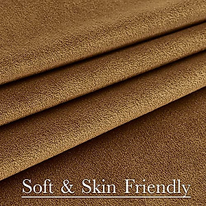 StangH Velvet Curtains 84 inches - Gold Brown Blackout Thermal Insulated Window Drapes for Living Room, Back Tab Luxury Home Decor Curtains for Bedroom Sliding Door, W52 x L84, 2 Panels