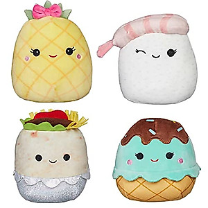 Squishmallows Official Kellytoy Box Set of 8 5 inch Food squishmallows (Chanel, Maya, Keina, Poplina, Sinclair, Maui, Bernardo and Lena), Blue