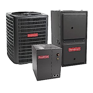 Goodman 4 Ton 14.5 SEER2 Single Stage Split System Heat Pump GSZH504810 and 120,000 BTU 96% AFUE Variable-Speed Gas Furnace GCVC961205DN Downflow System with CAPT4961D4