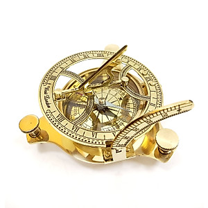 5" Sundial Compass Solid Brass Sun Dial