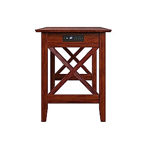 AFI Lexi Desk with Drawer and Charging Station, Walnut
