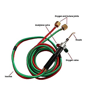 Jewelry Micro Mini Gas Little Torch with 5 Tips Welding Soldering Torches kit Oxygen & Acetylene Torch Kit Metal Cutting Torch Kit Portable Cutting Torch Set Welder Tools