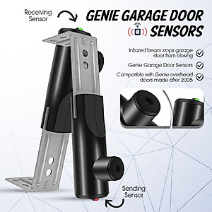 GSTB-R STB-BL Safety Sensors, Replacement for Genie/Overhead Garage Door sensors, Compatible with Genie/Overhead Garage Door openers Made After 1993, Item Includes Two Sensors (Receiving&Sending)