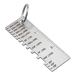 Debaishi Wire/Metal Sheet Thickness Gauge Stainless Steel Welding Gage Plated Size Inspection Tool, Wire Metal Sizes Thickness Gauge