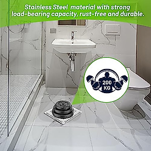 Aluvor Drain Hair Catcher,Shower Drain Cover Hair Catcher Shower Drain Strainer for Bathroom Floor,Durable Square Shower Hair Drain Catcher to Keep Away from Clogged Drain-No Rust!