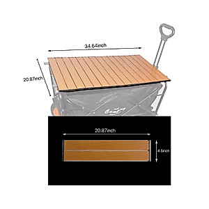 Issimober Aluminum Alloy Steel Collapsible Board Desktop for Garden Cart Foldable Wagon，Heavy Duty Metal Outdoor Camping 34.64x20.87'' Yellow