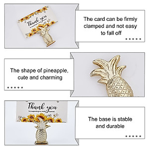 CHGCRAFT 6Pcs Pineapple Card Holders Golden Pineapple Table Number Holders Pineapple Book Note Photo Stand Clips for Christmas Banquet Wedding Anniversary Party Home Office Decor