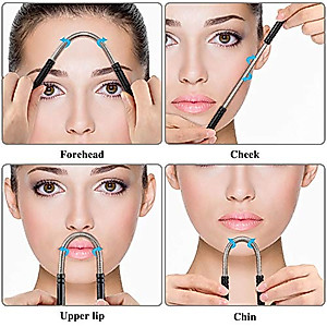 4 Pieces Facial Hair Remover Spring Eyebrow Face Epilator Coil Portable Hair Remover Spring Threading Tool for Women Chin Cheek Mustache Upper Lip