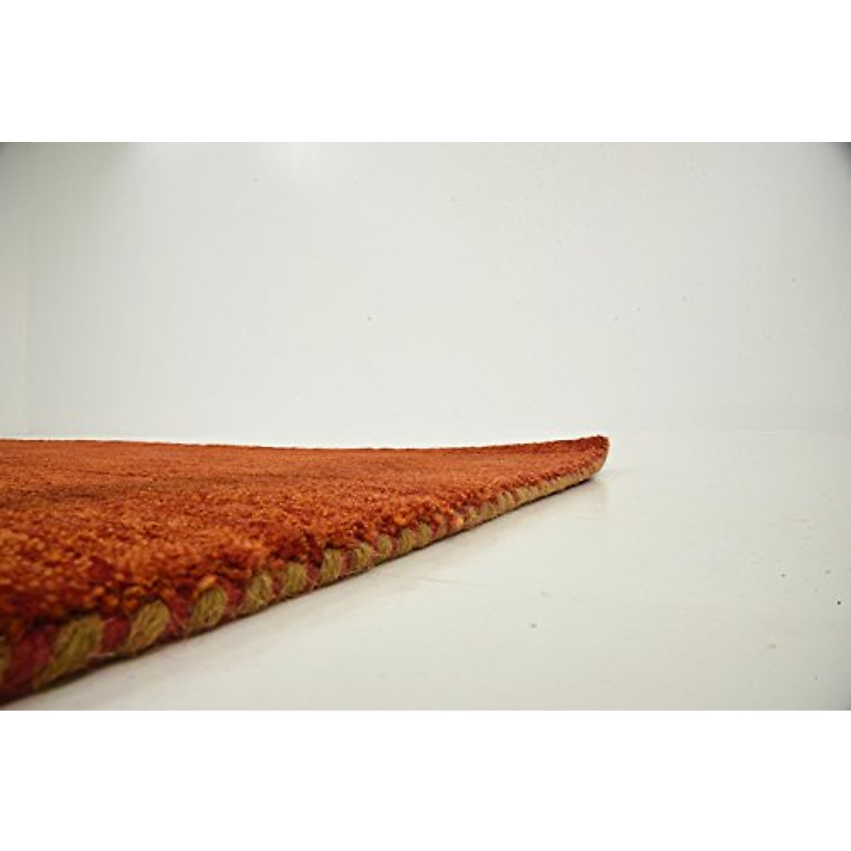 Unique Loom Solid Gava Collection 100% Natural Twisted Wool Modern Terracotta Area Rug (8' x 12')