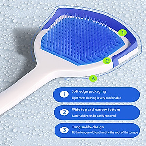 SAMOKA Tongue Brush,5 PCS Tongue Scraper,Tongue Cleaner,Tongue Scraper Brush,Tongue Cleaner Brush,Tongue Brushes Helps Fight Bad Breath Suitable for Adults and Children