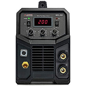 Amico MIG-200, 200-Amp MIG/MAG/Lift-TIG/Stick Arc Combo DC Inverter Welder, Compatible Spool Gun SPG15250 Full Size Grey