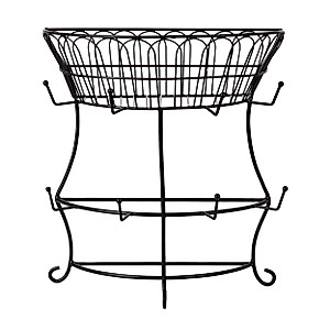 Mind Reader Alloy Collection Single Serve Coffee Storage and 8 Mug Rack, 22 Pod Capacity, Countertop Organizer, Metal, Black