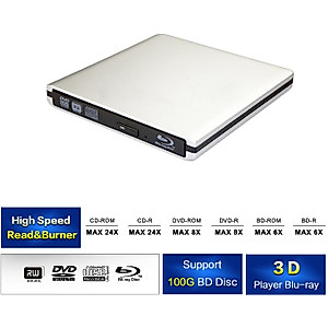 USB C Type C USB 3.0 External 3D HD Blue ray Player for MacBook pro USB C Blue ray Reader Combo DVD Burner Drive for MacBook Pro MacBook Air iMac All Laptop and Desktop pc