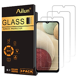 Ailun Glass Screen Protector Tempered Glass 3Pack for Galaxy A12 4G 5G/A12 Nacho/M12 [0.33mm] and USB C to USB C Cable 10ft 3Pack High Durability 60W 3A USB Type C Devices