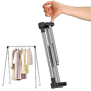 GIPOBUY Portable Clothes Rack Folding Travel Garment Rack, Foldable Collapsible Clothing Rack, Small Portable Hanging Drying Rack for Dance, Hotel, Travel, Camping, Vendors,RV, Black (Non-Heavy Duty)