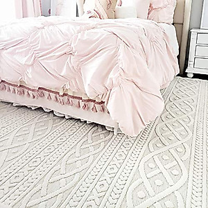 Orian Rugs Boucle Collection 403848 Indoor/Outdoor High-Low Jenna Area Rug 5'2" x 7'6", Natural Ivory, 5 ft 2 in x 7 ft 6