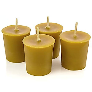 Alternative Imagination Premium 100% Pure, Natural Beeswax Votive Candles - Pack of 4