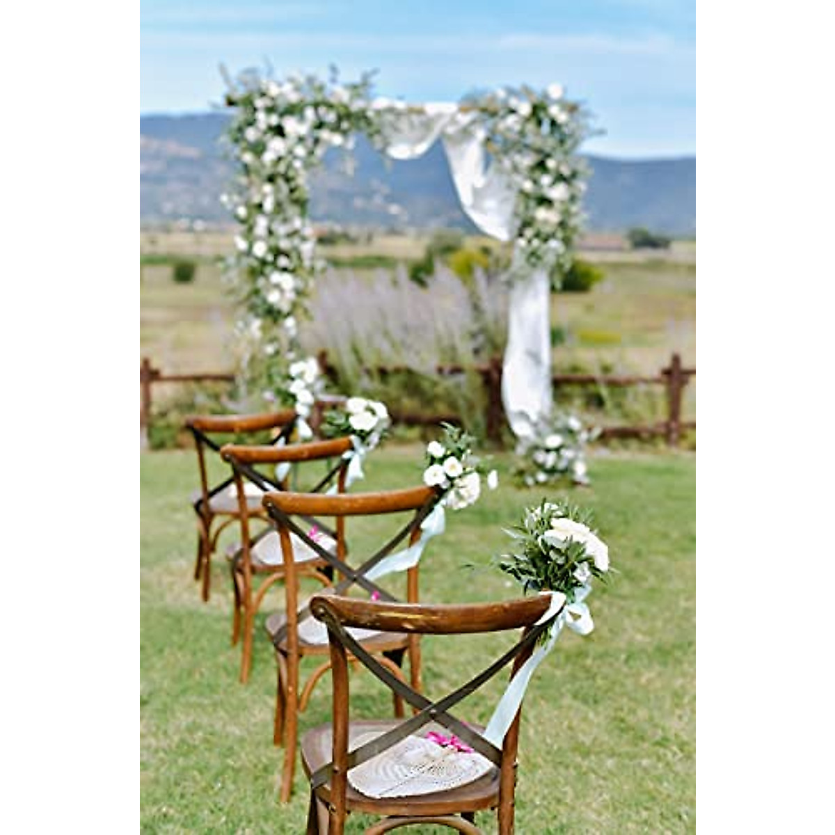 TAGREE Wedding Raffia Fans for Guest - Wedding Gift Idea for Couple & Guests Farmhouse Decor & Boho Chic Decor (White with Ring Handle (Set of 12))