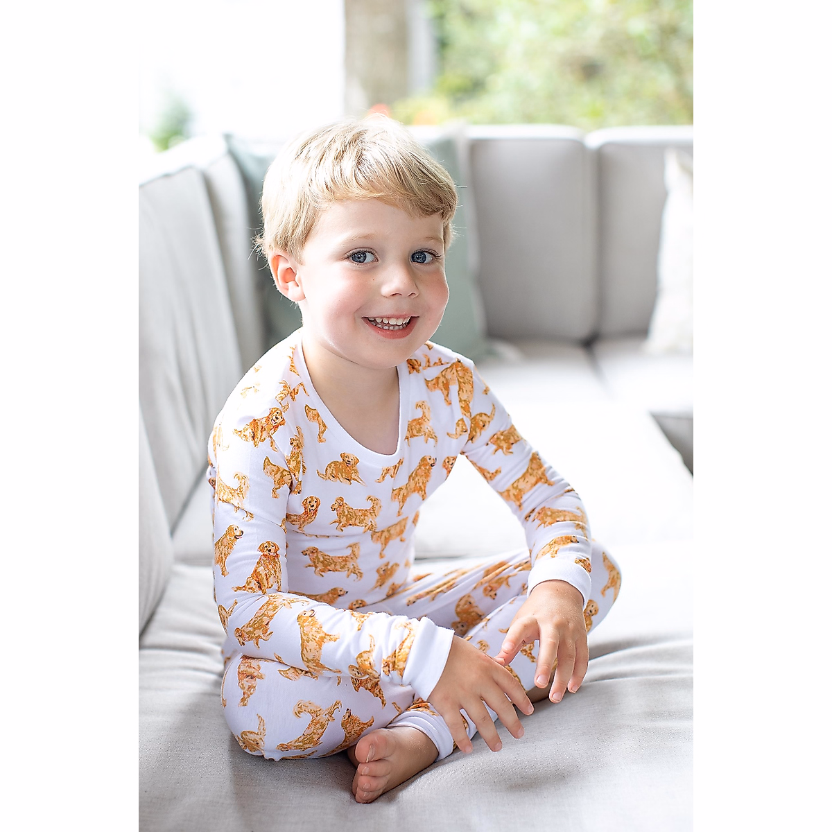 Mud Pie Unisex Kid's Children's Dog Breed Toddler Pajamas, White-Golden Retriever, 5T