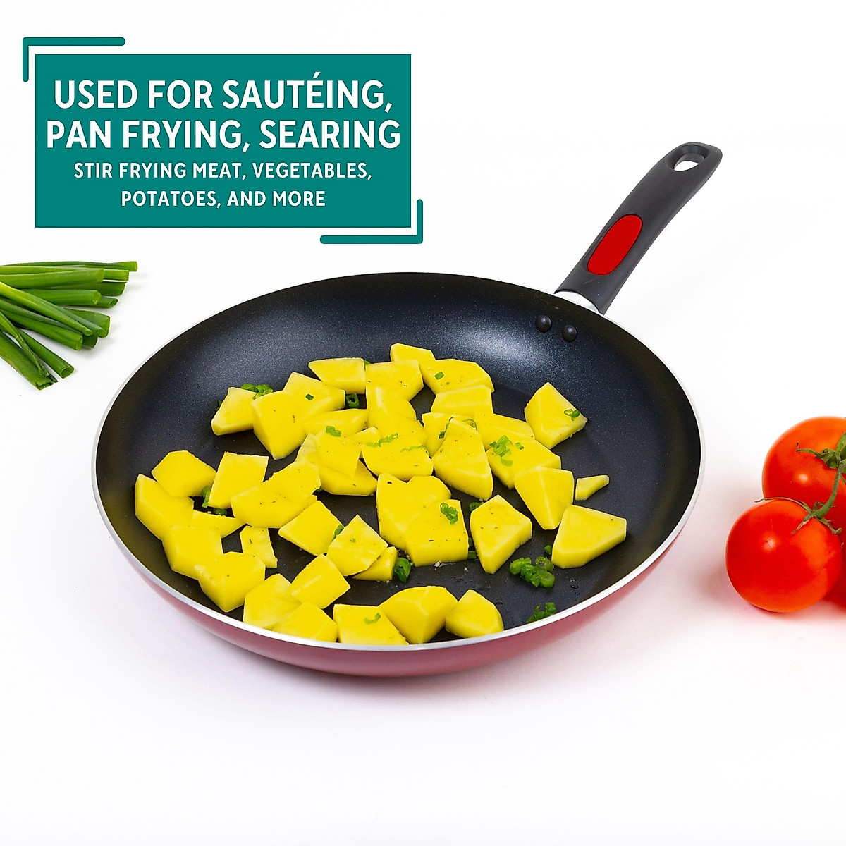 Mirro A79605 Get A Grip Aluminum Nonstick Fry Pan Cookware , 10-Inch, Red