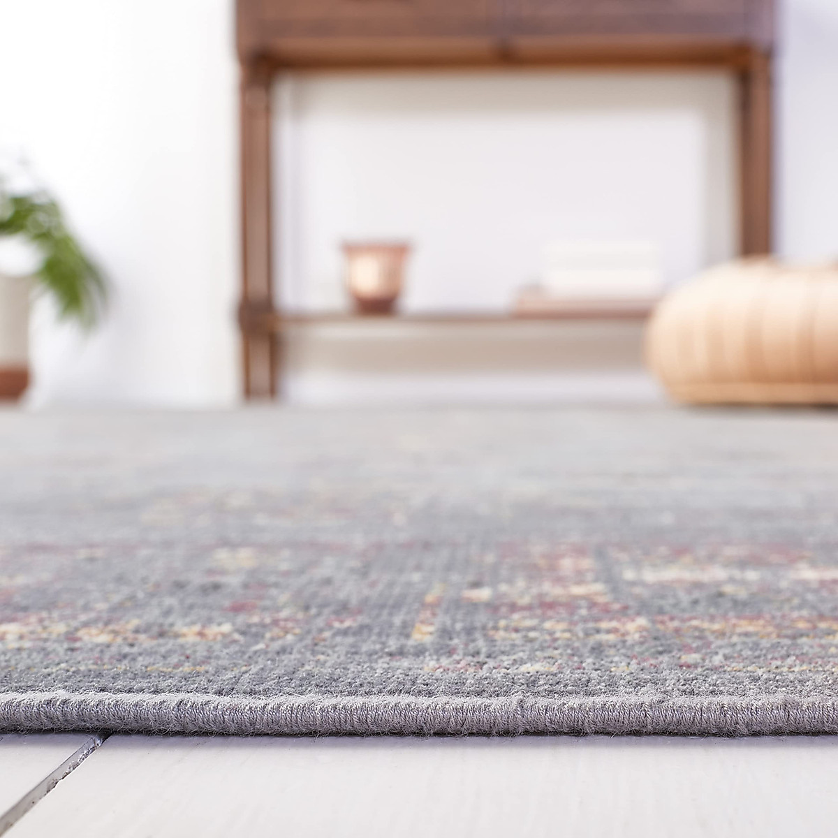 SAFAVIEH Vintage Collection Area Rug - 10' x 14', Grey & Multi, Oriental Distressed Viscose Design, Ideal for High Traffic Areas in Living Room, Bedroom (VTG117-2770)