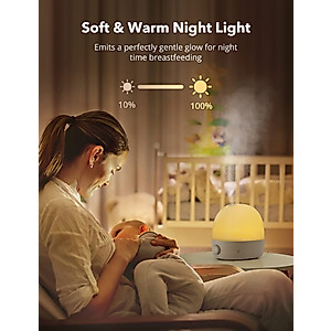 2.5 L Small Humidifiers for Bedroom Kids, Nursery, 26dB Quiet Ultrasonic Cool Mist Humidifiers for Baby, 3-IN-1 Air Humidifier with Essential Oils, Easy Clean, Night Light, Plant, Auto Shut-Off, 30H