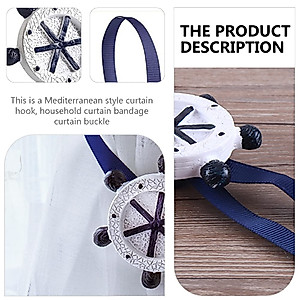 LIFKOME 2pcs Curtain Hook Magnetic Tie Back Window Magnetic Holdbacks Curtain Tiebacks Curtain Brackets for Curtain Rod Outdoor Curtains Curtain Buckle Simple Seaside Tassel Polyester