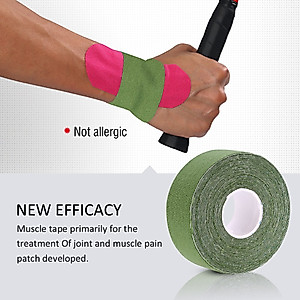 EVTSCAN Muscle Tape, 1Roll Cotton Elastic Adhesive Strain Injury Muscle Sports Sticker Bandage Tape(Green)
