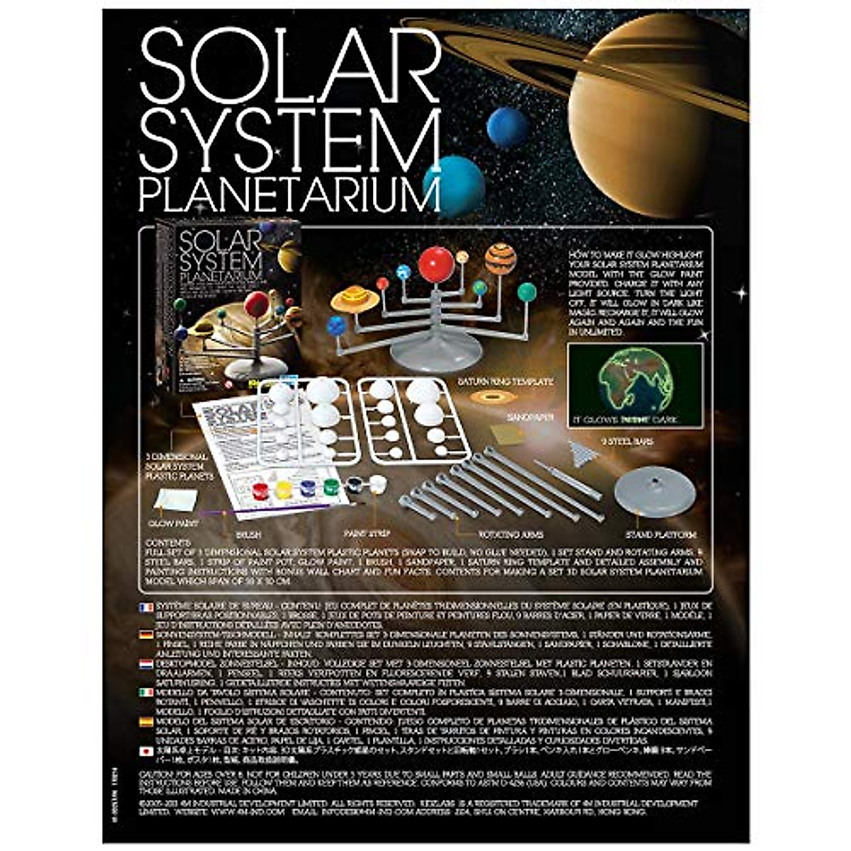 4M Solar System Planetarium - DIY Glow In The Dark Astronomy Planet Model Stem Toys Gift for Kids & Teens, Girls & Boys, Model:3427
