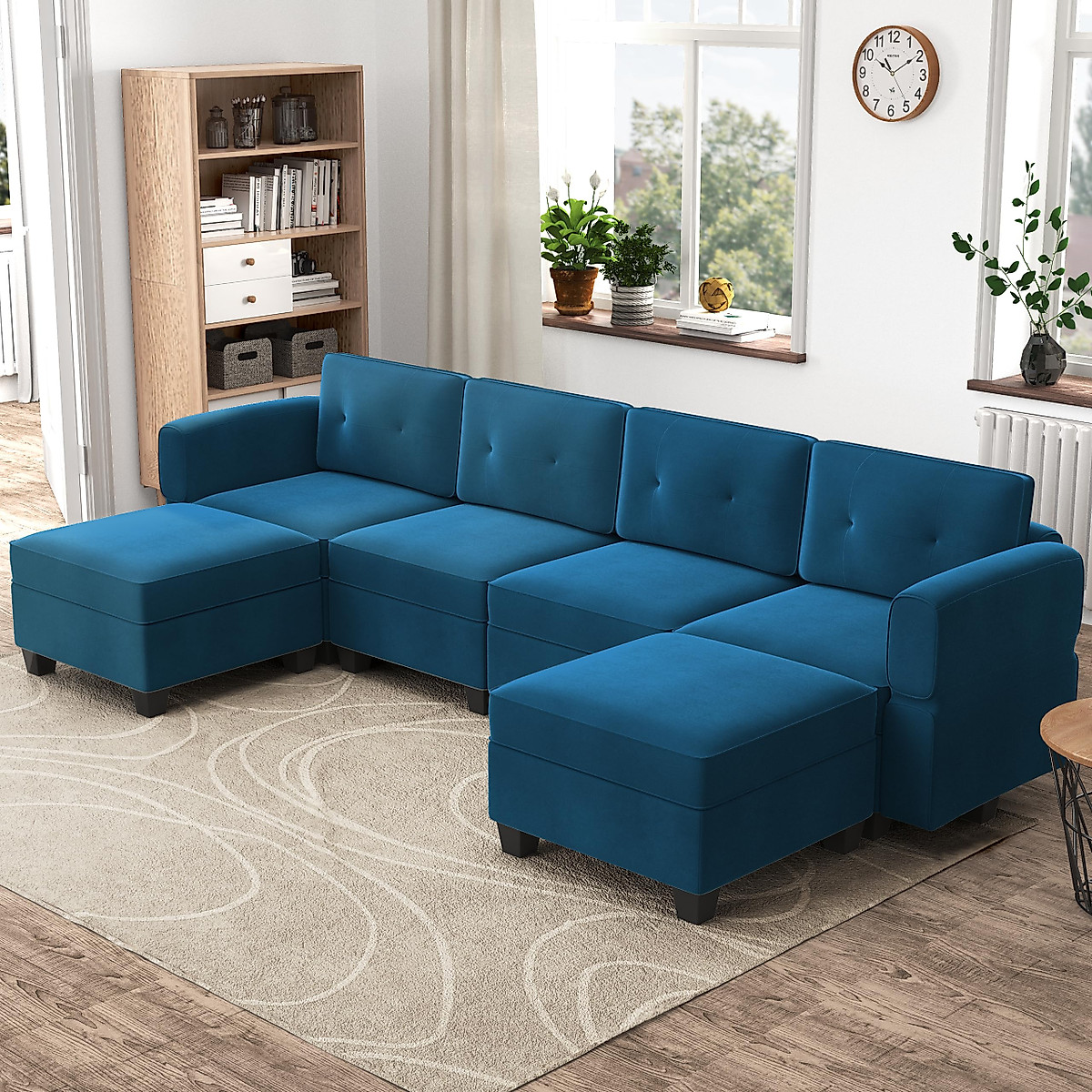 SF002 Sectional, U Shape Sofa, Blue