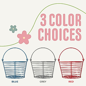 CONCORD 8" Egg Basket For Storage Collecting and Transporting Chicken and Duck Eggs. Farm Grade Wire Baskets. 2 Pack (Blue)