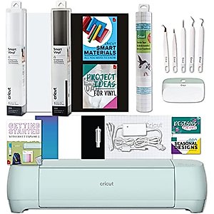 Cricut Explore 3 Machine Bundle Weeder Tool Kit XL Scraper Transfer Tape Smart Vinyl Permanent Black & White 2X Faster DIY Matless Cutting Compatible with iOS Android Windows & Mac Bluetooth