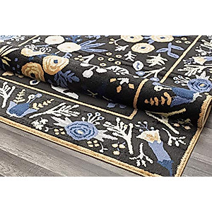 Rugs America Onyx & Blue Gardenias Transitional Rug Gardenia Golden Night VA30B 8'0"X10'0" Area Rug