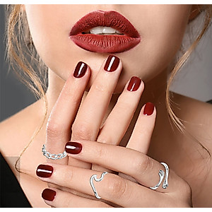 TOBENY 12PCS Adjustable Open Rings for Women 14K Gold Silver Plated Knot Arrow Heart Wave Butterfly Stackable Thumb Knuckle Rings Set