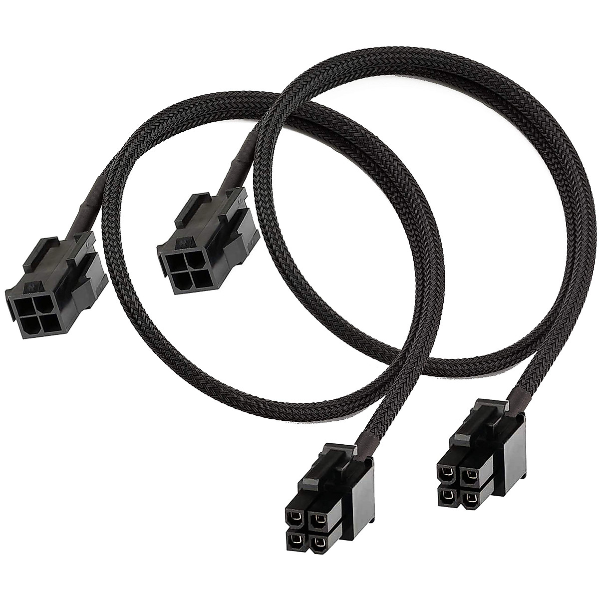 TeamProfitcom ATX CPU 4 Pin Female to Male Motherboard Extension Cable 12V for Power Supply 24 Inches (2 Pack)