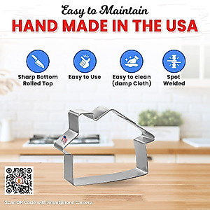 Foose Cabin House Cookie Cutter 4 Inch –Tin Plated Steel Cookie Cutters – Cabin House Cookie Mold