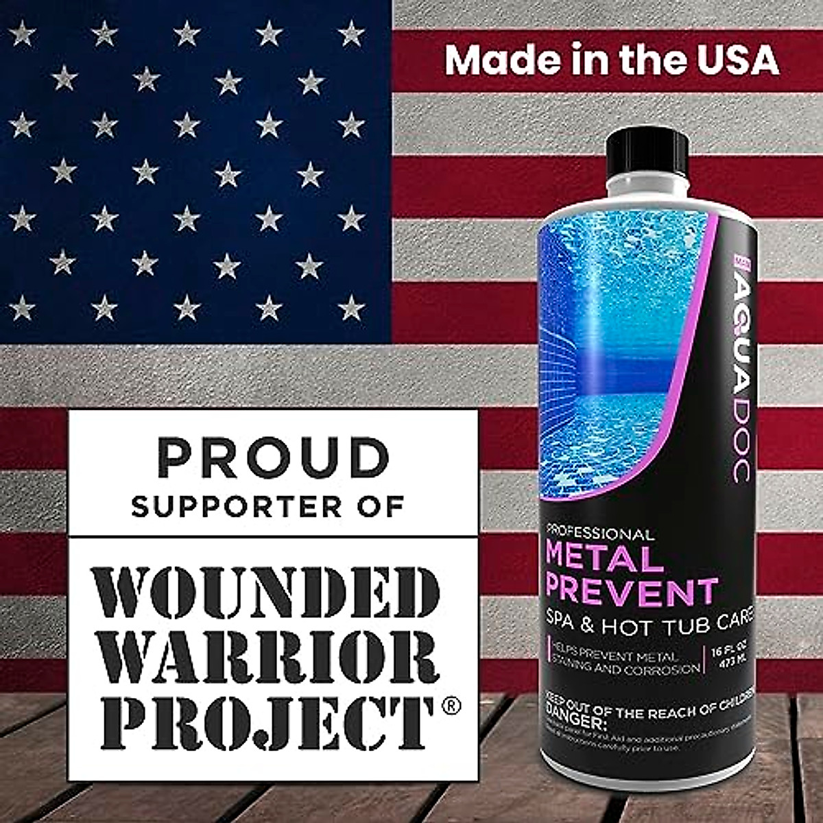 Spa Metal Control - Advanced Spa Metal and Stain Control & Spa Metal Prevent. Maximize Your Hot Tub Metal and Stain Control and Keep The Spa Metal Out of Your Hot Tub - MAV AquaDoc 16oz