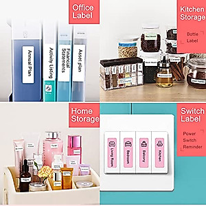 RUSUO Thermal Lable, Thermal Printing Label Paper Barcode Price Size Name Blank Labels Waterproof Tear Resistant 15 * 50mm 130pcs/roll for Home Organizer Supermarket Store Catering