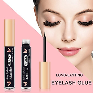 CMNRO Lash Glue Eyelash Glue Waterproof Eyelash Glue for False Lashes Super Strong Hold Eyelash Adhesive Latex-Free Safe on Skin Suitable for Sensitive Eyes 0.176oz Black2