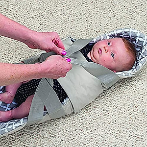 KidCo TR5101 SwingPod Unisex Travel Portable Polyester Nursery Swaddle Swing Blanket for Newborns and Babies, Gray Chevron Pattern